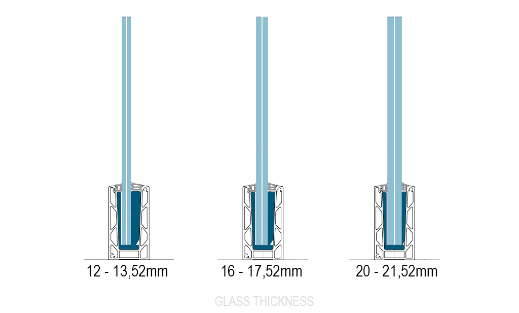 Profil aluminium pour verre - montage par le haut U 2,5m RX INOX FRANCE