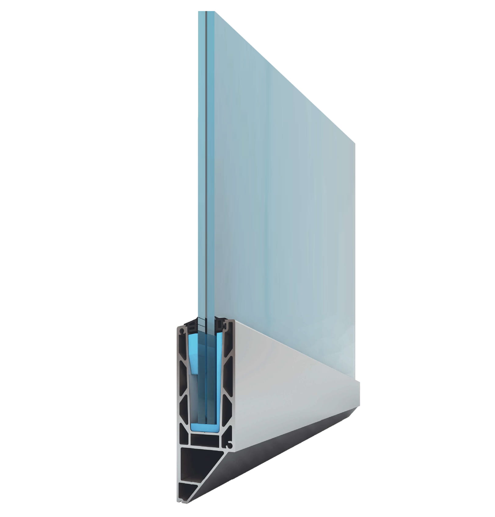 Profil aluminium pour verre - montage latéral Y 2,5m RX INOX FRANCE